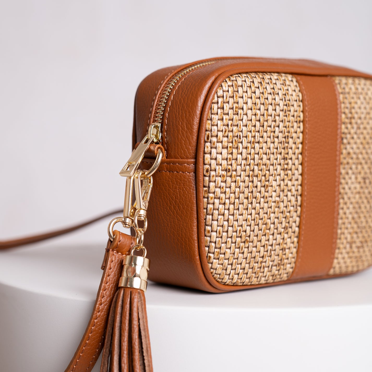 Isobel Personalised Raffia Leather Crossbody Bag – OLIVIA AND GRAY LTD