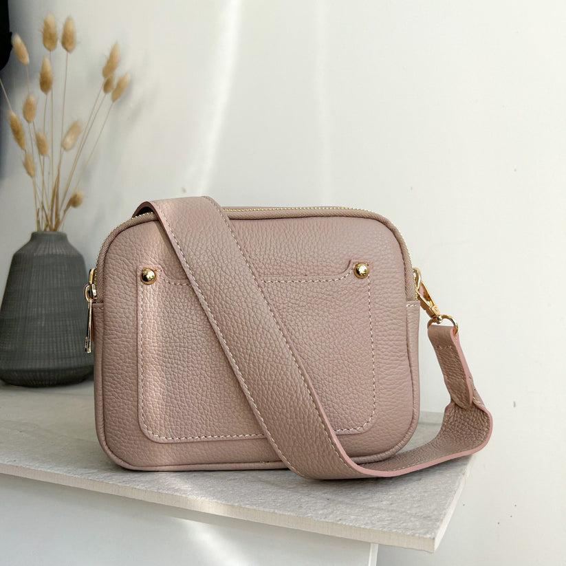 Elizabeth Leather Double Zip Crossbody Bag – OLIVIA AND GRAY LTD