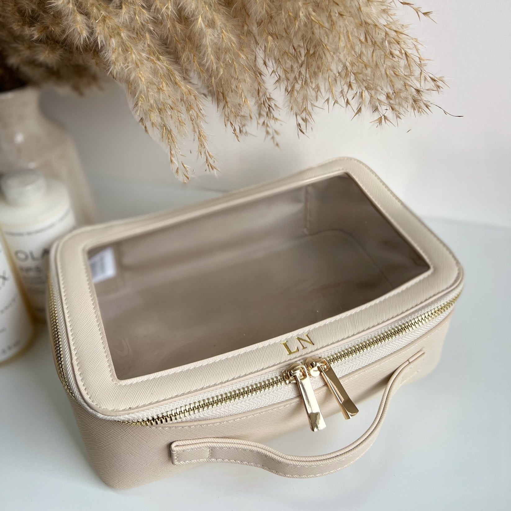 Personalised Top Handle Clear Travel Cosmetic Case – OLIVIA AND GRAY LTD