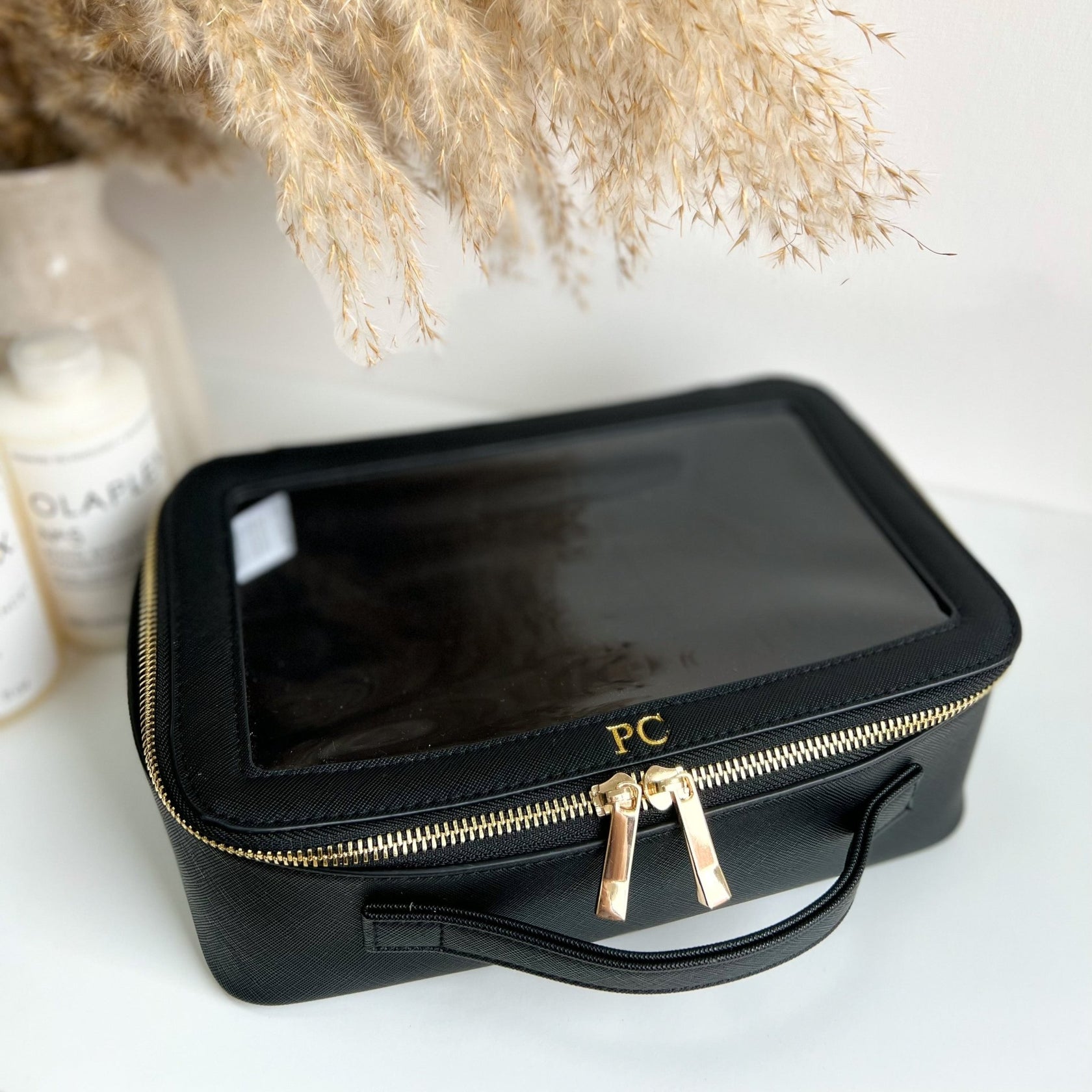 Personalised Top Handle Clear Travel Cosmetic Case – OLIVIA AND GRAY LTD